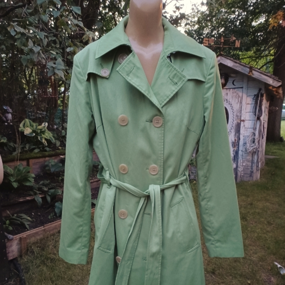 Lime Green Half Trench Coat - Gem